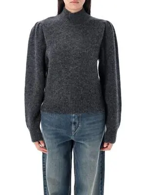 MARANT ETOILE Purdie High Neck Alpaca Blend Sweater - Grey