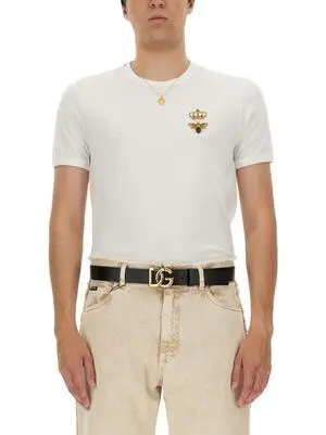 Dolce & Gabbana Cotton T-shirt With Embroidery - White