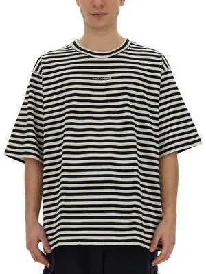 Dolce & Gabbana DOLCE & GABBANA COTTON JERSEY STRIPE PATTERN T-SHIRT With LOGO Multicolour