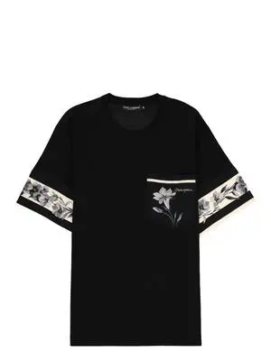 Dolce & Gabbana Cotton And Silk T-shirt With Print - Black