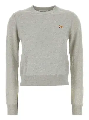 Maison Kitsuné MAISON KITSUNÉ Baby Fox Merino Knit Pullover Grey