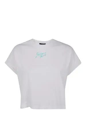 Balmain BALMAIN Cropped T-Shirt With Paris Graphic White