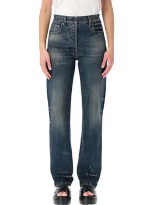 Prada Straight-leg Washed Denim Jeans - Blue