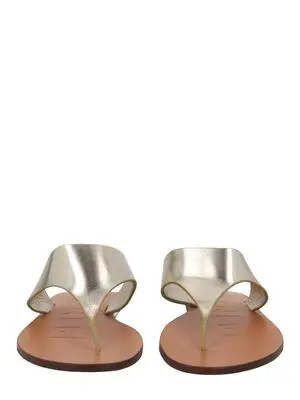 Manebí Leather Thong Sandals - Silver