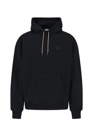 Burberry Embroidered Equestrian Knight Hooded Cotton Hoodie - Black