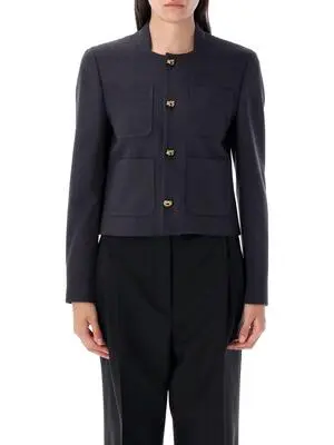 Bottega Veneta Cotton And Viscose Blazer With Knotted Detail - Grey