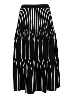 ELISABETTA FRANCHI Elisabetta Franchi Black Stretch Mini Skirt With White Geometric Print