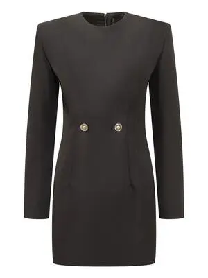 Versace Mini Suit Dress With Button Detailing - Nero
