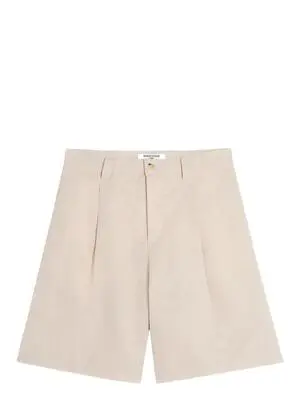 Maison Kitsuné Pleated Mini Shorts - Macadamia