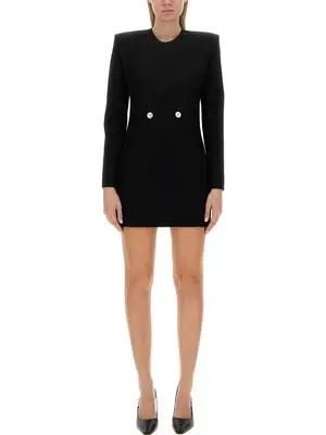 Versace Hourglass Grain-de-poudre Minidress - Black