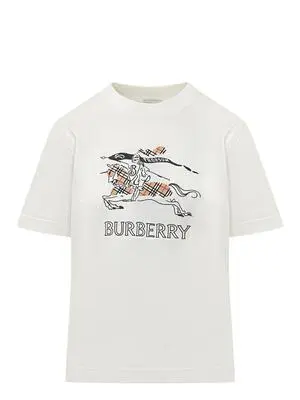 Burberry Frankie T-shirt With Equestrian Knight Print - Chalk