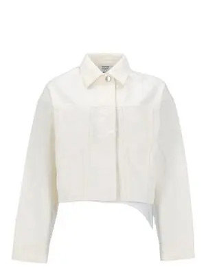 Maison Kitsuné Boxy Fit Trucker Jacket - White