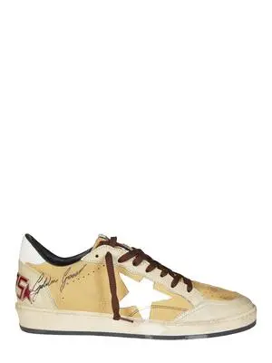 GOLDEN GOOSE GOLDEN GOOSE Ball Star Lace-Up Leather Sneakers Beige