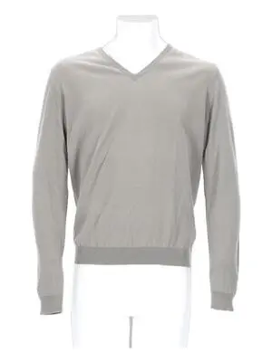 ROBERTO COLLINA Roberto Collina V-Neck Cotton Sweater Grey