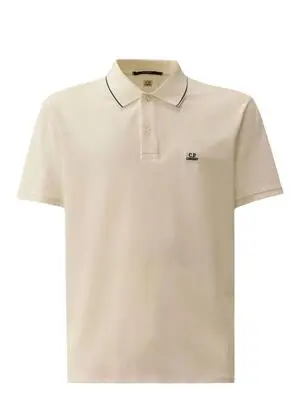 C.P. COMPANY C. P. Company Short Sleeve Polo Shirt - White