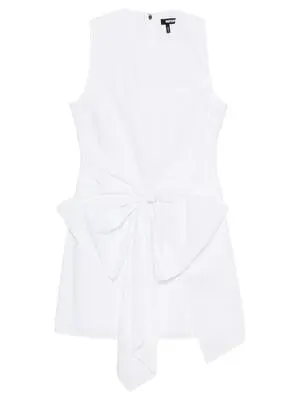 ROTATE BY BIRGER CHRISTENSEN Sleeveless Mini Dress With Bow Detail - White
