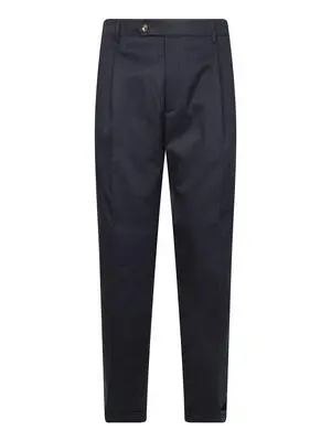 BERWICH Relaxed Fit Cotton Blend Trousers - Blu