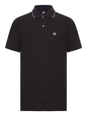 C.P. COMPANY C. P. Company Stretch Piquet Short Sleeve Logo T-shirt - Black
