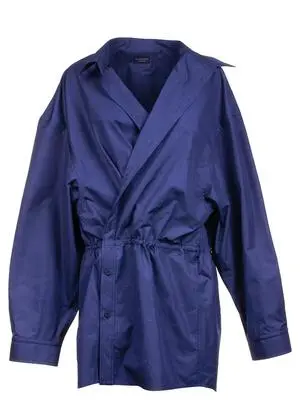 Balenciaga Shirt Dress" Cotton Mini Dress - Blue
