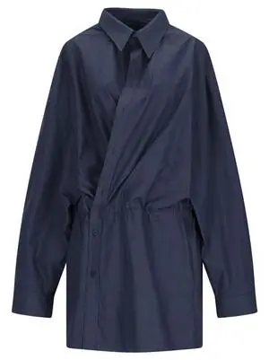 Balenciaga Shirt Dress" Cotton Mini Dress - Blue