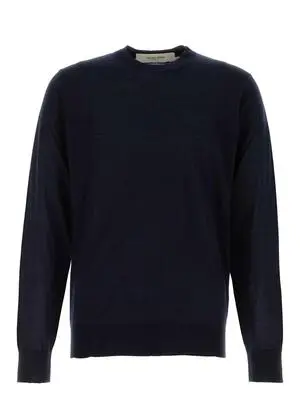 GOLDEN GOOSE Crewneck Long Sleeve Pullover In Virgin Wool - Blue