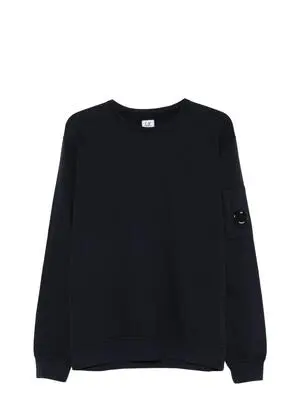 C.P. COMPANY CP COMPANY Fleece Crewneck Sweatshirt With Zip Pocket Blue