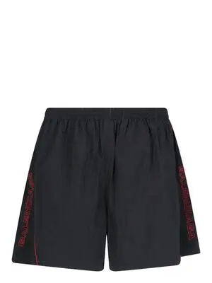 Balenciaga Swim Shorts With Contrast Trim - Black