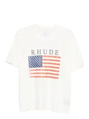 Rhude Short Sleeve Graphic Print T-shirt Size - White