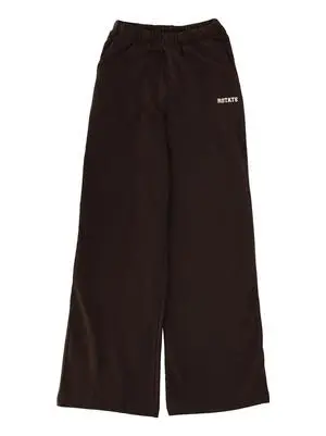 ROTATE BY BIRGER CHRISTENSEN Wide-leg Organic Cotton Sweatpants - Brown