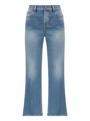 Gucci GUCCI Cropped Flare Jeans With Logo Label Denim