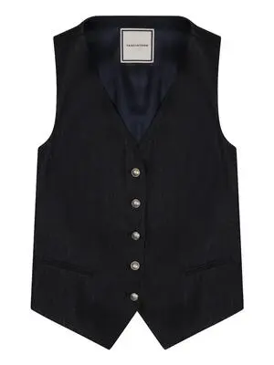 Tagliatore Sleeveless Button-detailed Gilet - Blue
