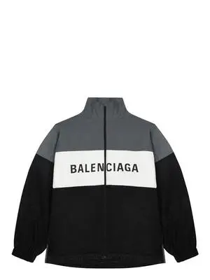 Balenciaga Sporty Zip-up Track Jacket With Logo Detail - Blue