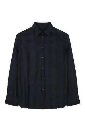 NINE:INTHE:MORNING Plaid Button-up Shirt - Blue