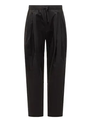 Dolce & Gabbana Black Cotton Elastane Drawstring Trousers - Nero