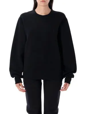 Saint Laurent Certified Cotton Sweatshirt With Cassandre Embroidery - Black