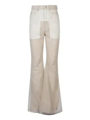Rick Owens Tailored Trousers With Contrast Paneling - Beige