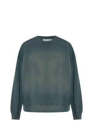 GOLDEN GOOSE Faded Effect Cotton Crewneck Sweatshirt - Black