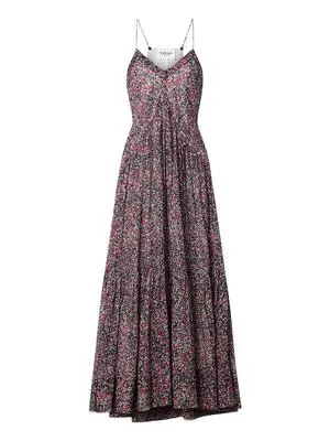MARANT ETOILE Floral Print Tiered Maxi Dress - Multicolour