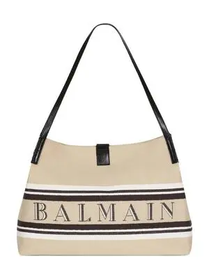 Balmain Monogram Shoulder Bag - Beige