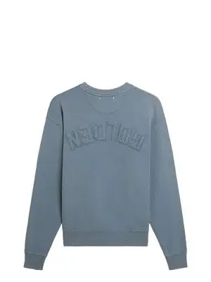 GOLDEN GOOSE Oversized Cotton Sweatshirt With Back Logo - Azzurro