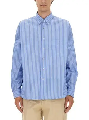 LANVIN Oversize Fit Cotton Poplin Shirt - Blue