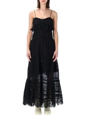 MARANT ETOILE Floral Mini Dress With Adjustable Straps - Black