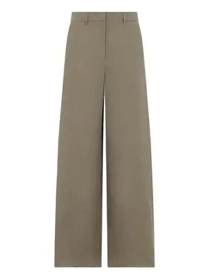 Giorgio Armani Linen Wide Leg Trousers - Green