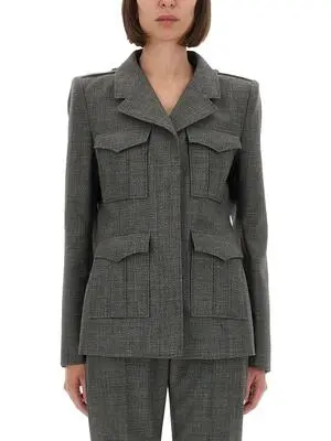 Alexander McQueen Tailored Wool Utility Jacket - Grey