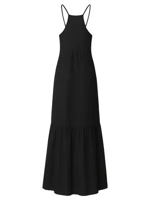 MARANT ETOILE Tiered Ruffled Cotton-blend Maxi Dress - Black
