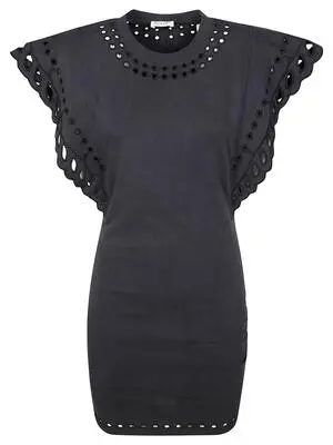 Isabel Marant Étoile Mini Dress With Eyelet Details - Nero