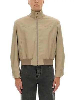 Alexander McQueen Cropped Harrington Jacket - Beige
