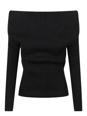 Rick Owens Ribbed Knit Cropped Sweater - Black
