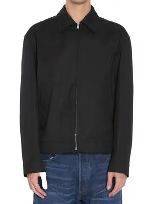 Gucci Cotton Twill Zip Up Jacket With Web Detail - Black