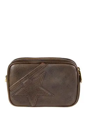 GOLDEN GOOSE Mini Star Bag In Painted Leather - Marrone